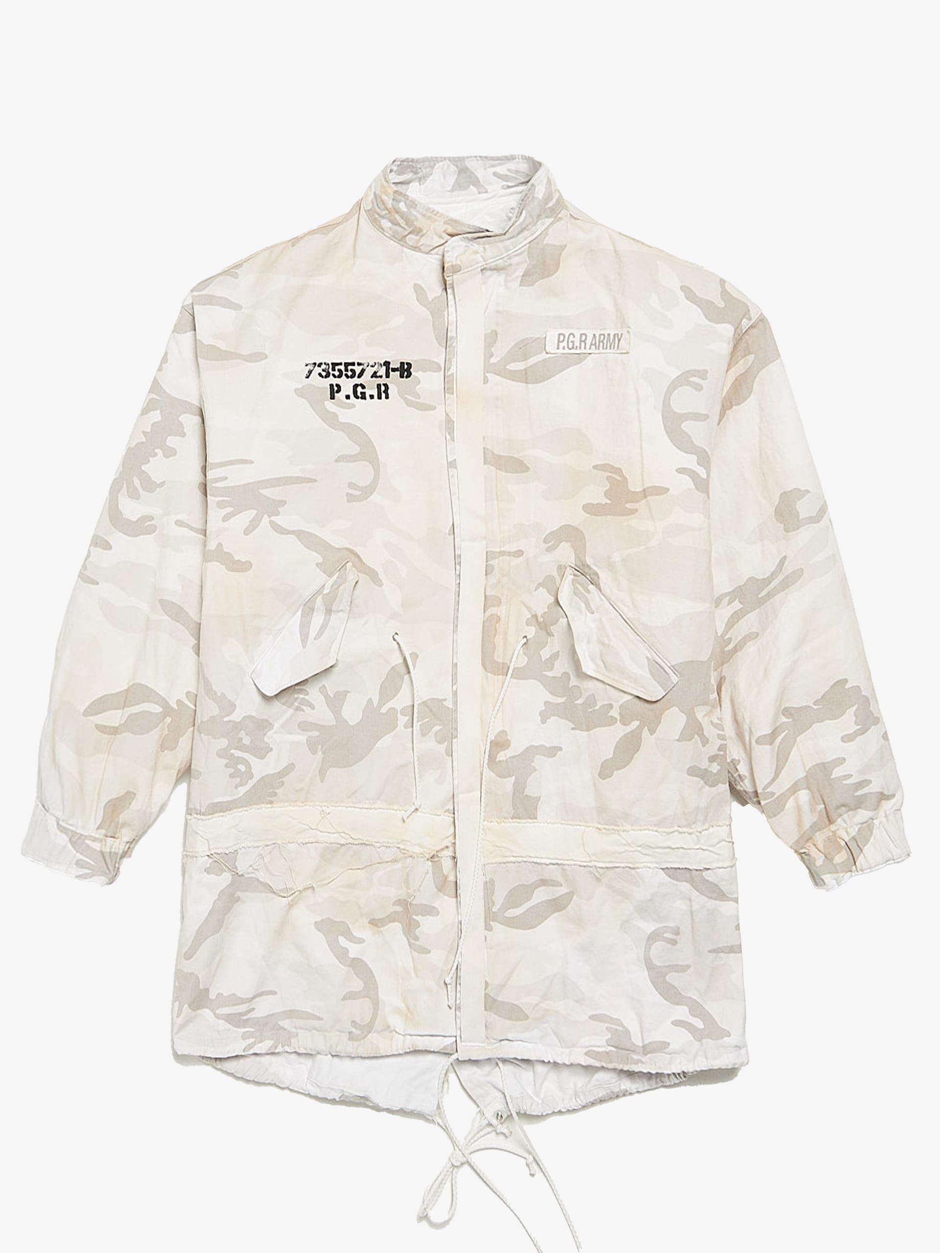 Project GR Bondage Cross Fishtail Parka - White Camo | Grailed