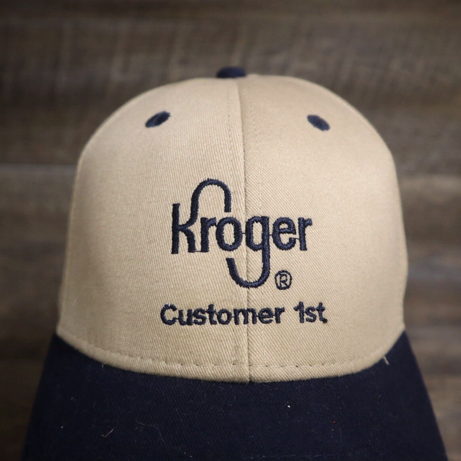 Vintage Kroger Customer First 1st Employee Uniform Hat Tan And Blue ...