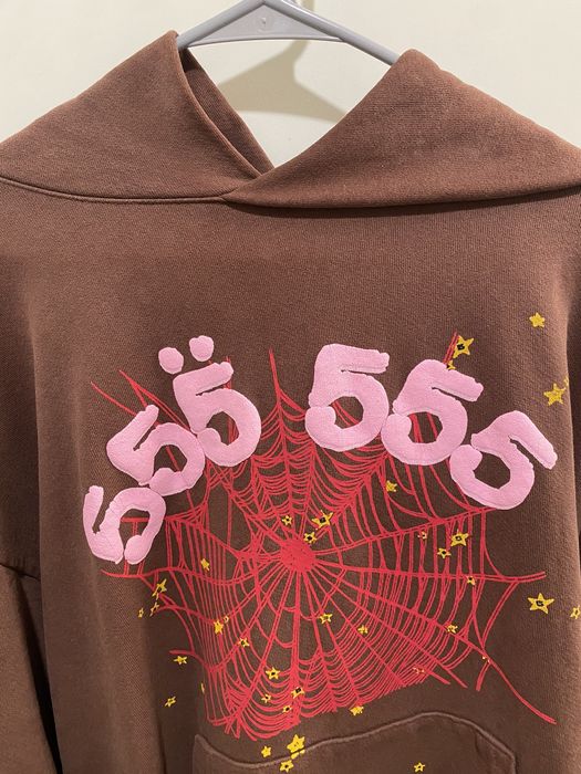 Young Thug Sp5der Angel Number “555” Brown Hoodie | Grailed