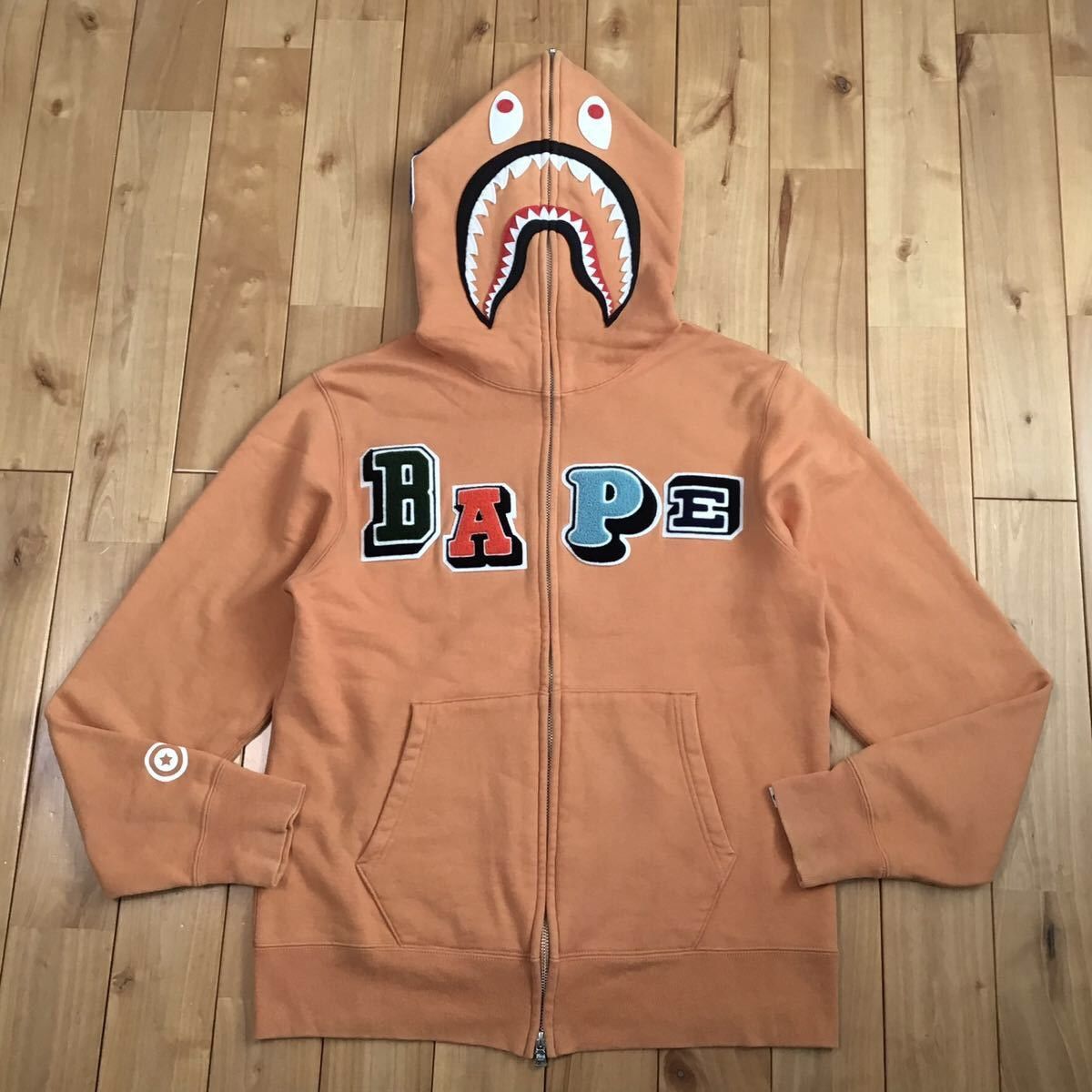 Bape BAPE logo multi fonts shark full zip hoodie a bathing ape | Grailed