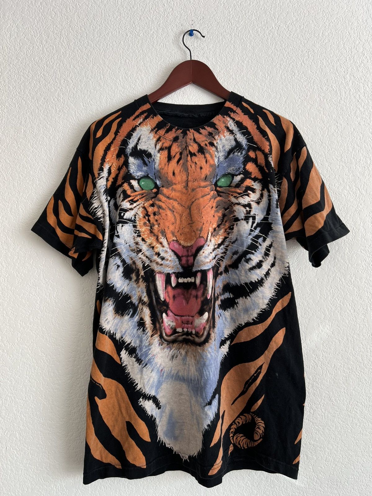 Liquid Blue × Vintage 1990s Liquid Blue Tiger/White Tiger AOP T-Shirt ...