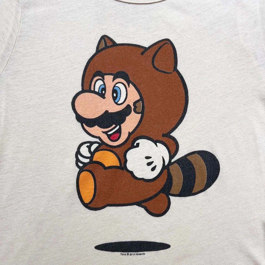 Nintendo × Vintage Super Mario Bros 3 2010 Vtg Tanooki Graphic Girl Top ...