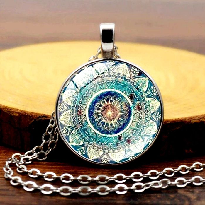 Custom Stunning Ancient Mandala Handmade Art Print Silver Necklace ...