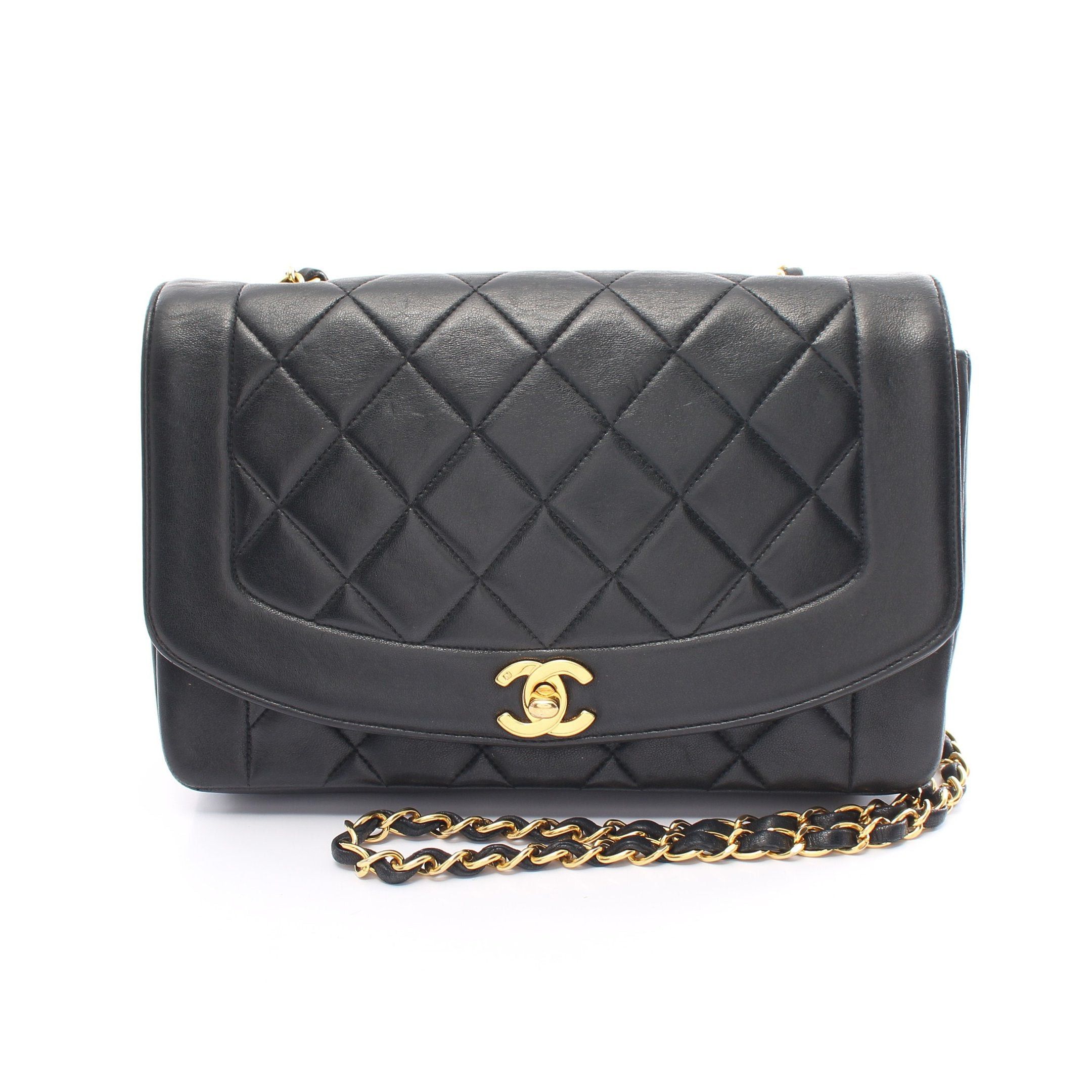Chanel Chanel Matelasse Diana Flap Chain Shoulder Bag Lambskin Black ...