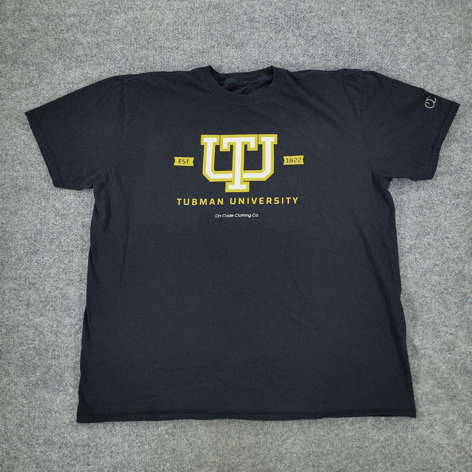 Logo 7 Tubman University Shirt Men 2XL Black TU Logo Graphic Tee Short ...