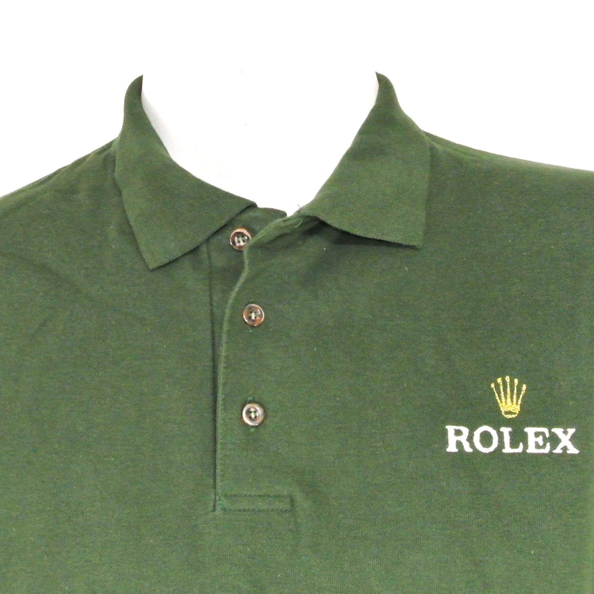 Rolex ROLEX Logo Green Polo Shirt with Gold Metallic Crown | Grailed