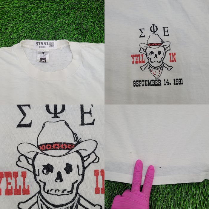 Lee Vintage Fraternity Sig-Ep-Yell-In Shirt XL-Short 24x26 White Kansas ...