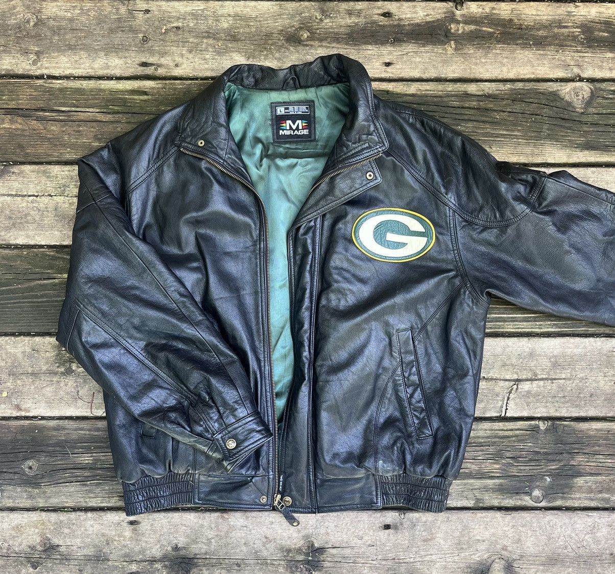 Vintage Vintage 90s Green bay packers nfl leather jacket | Grailed