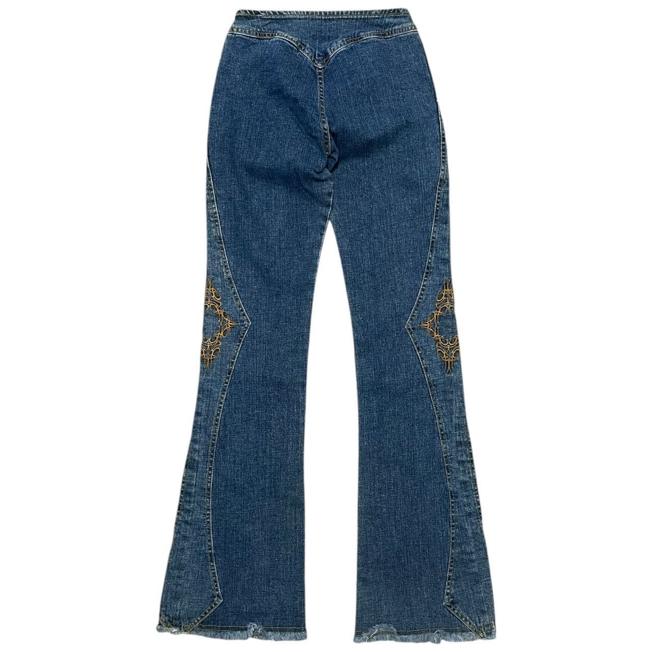 Jnco JNCO Y2K Cyberpunk Embroidered Hi-Waist Flare Jeans | Grailed