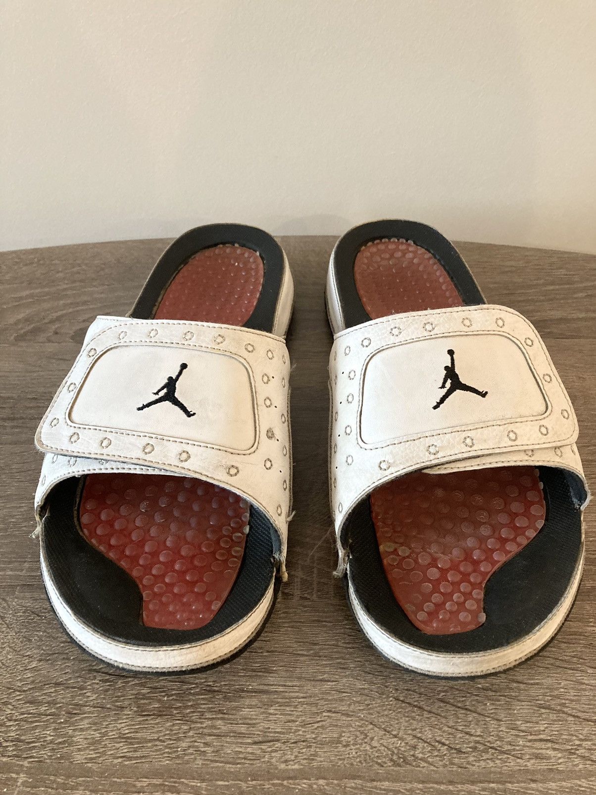Jordan Brand Jordan Hydro 13 Retro Fire Red slides | Grailed