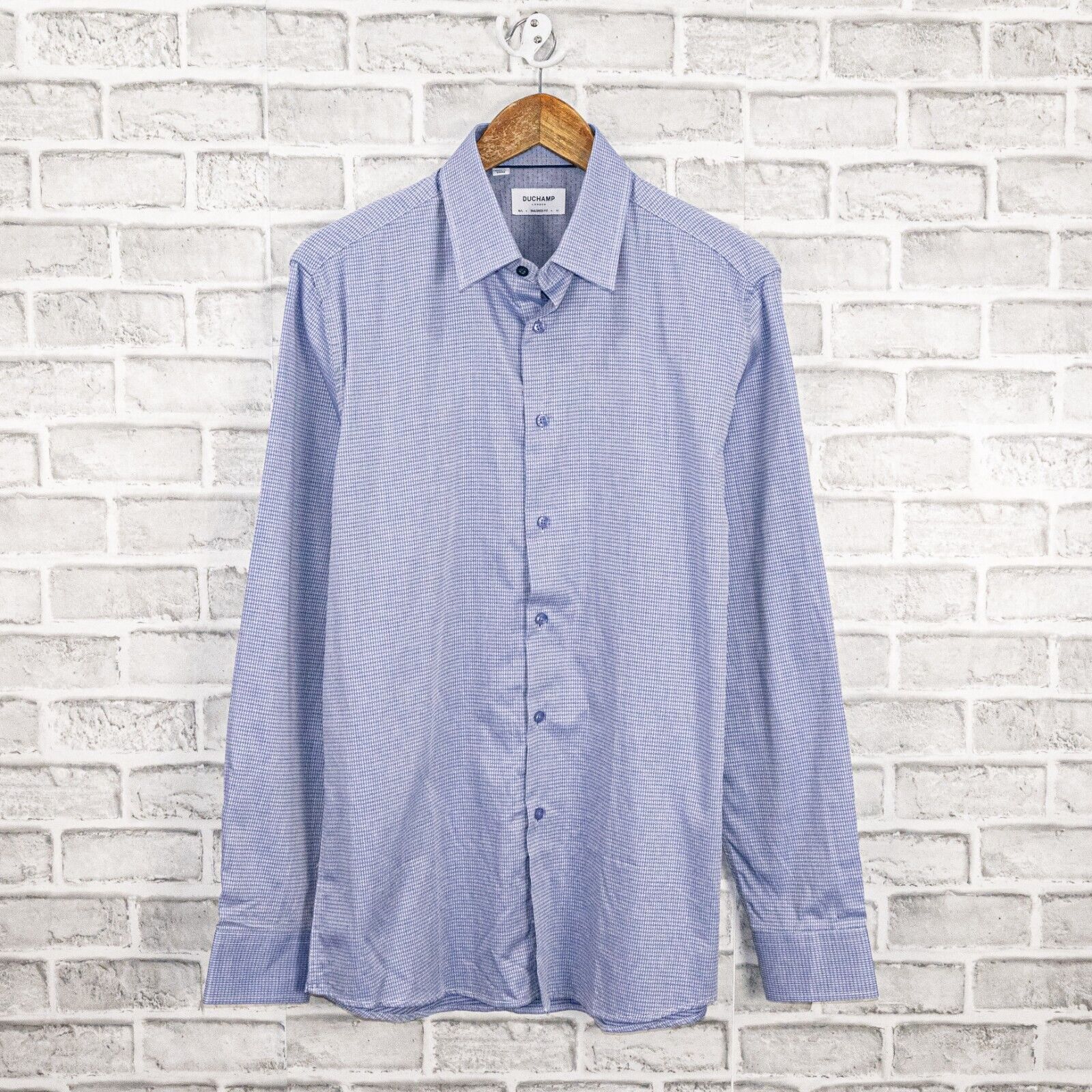Duchamp DUCHAMP London Men's Tailored Fit Button up Shirt blue geo ...