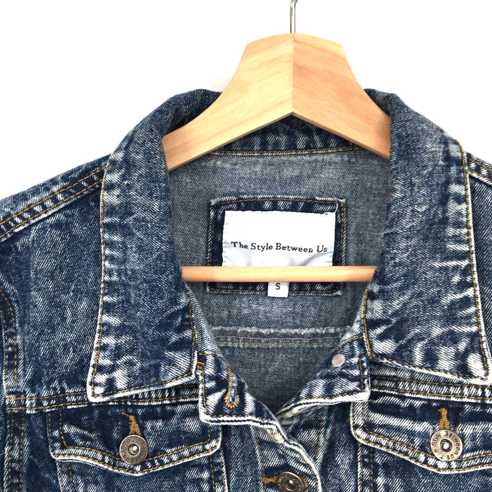 Vintage THE STYLE BETWEEN US retro 100% Cotton denim Jean Jacket Blue ...