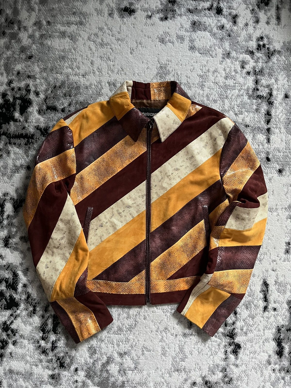 Archival Clothing × Roberto Cavalli FW2024 Roberto Cavalli Spectrum Python Leather Jacket | Grailed