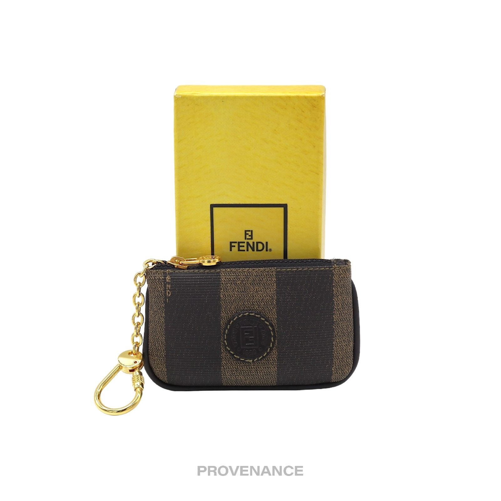Fendi 🔴 Fendi FF Pequin Key Pouch Cles - Striped Black | Grailed