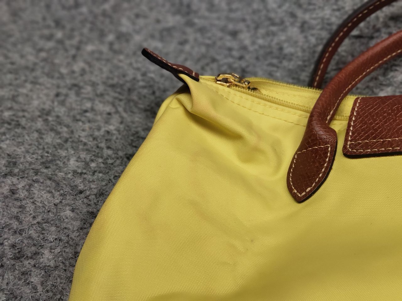 Designer Longchamp Le Pliage Type "S" Modele Depose Yellow Nylon Bag ...