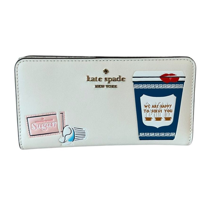 Kate Spade Kate Spade Coffee Break Large Slim Bifold Wallet in Cream ...