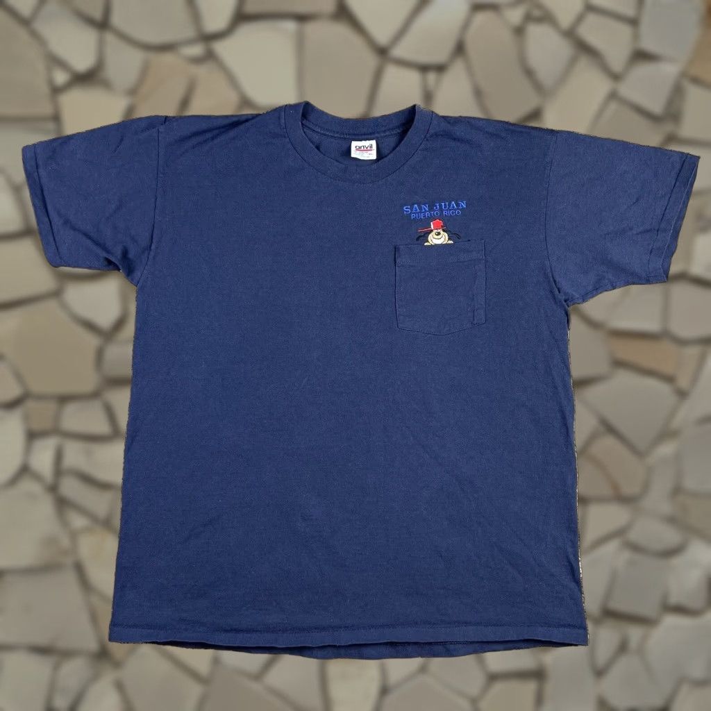 Anvil VINTAGE Anvil T-Shirt XL Blue Short Sleeve San Juan Puerto Rico ...