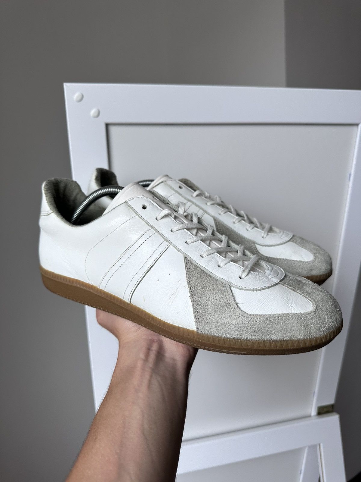 Vintage Vintage BW Sport German Army White Leather Low-Top Sneakers ...