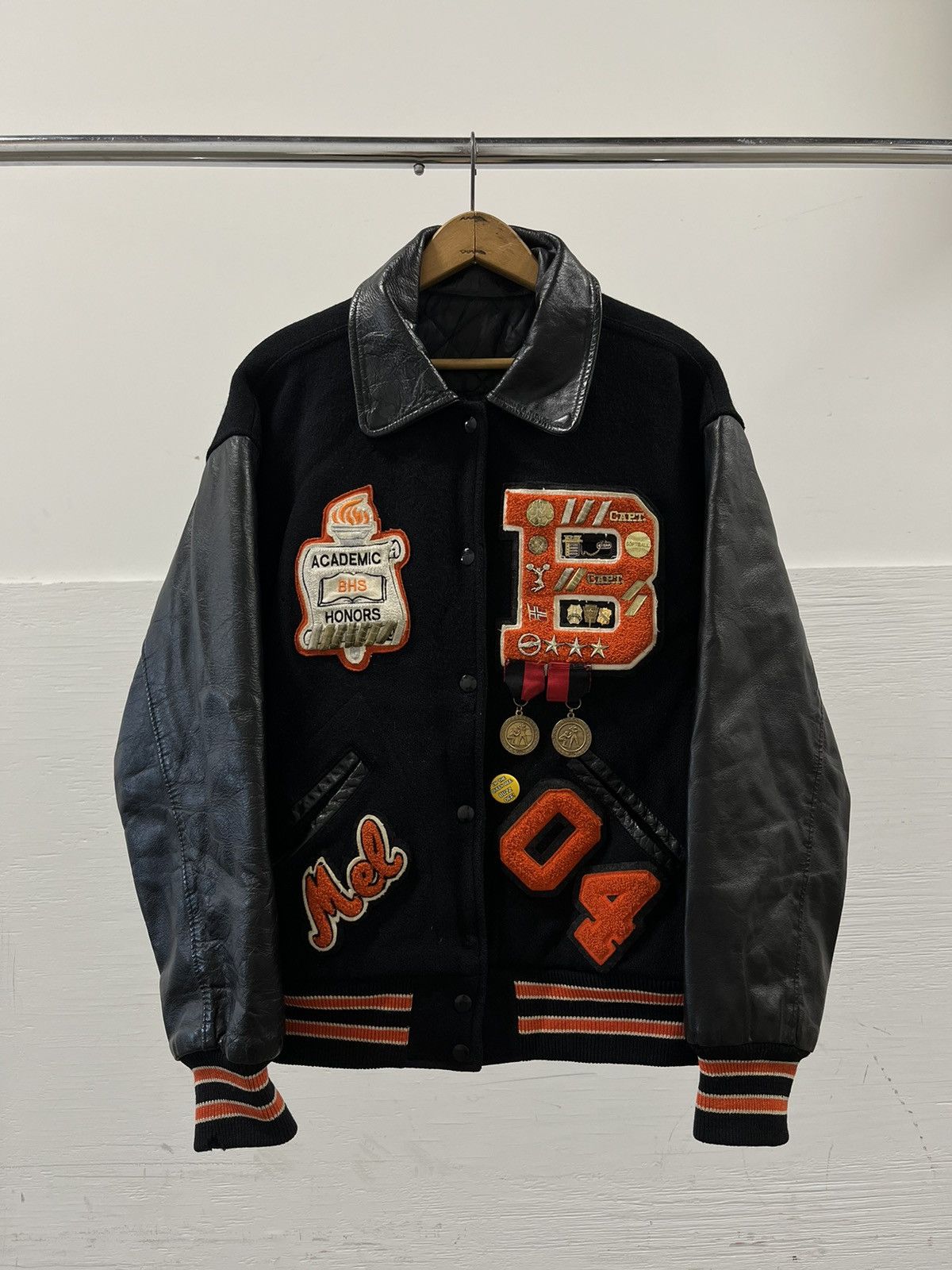 Leather Jacket × Varsity Jacket × Vintage Vintage Bennett Tigers ...