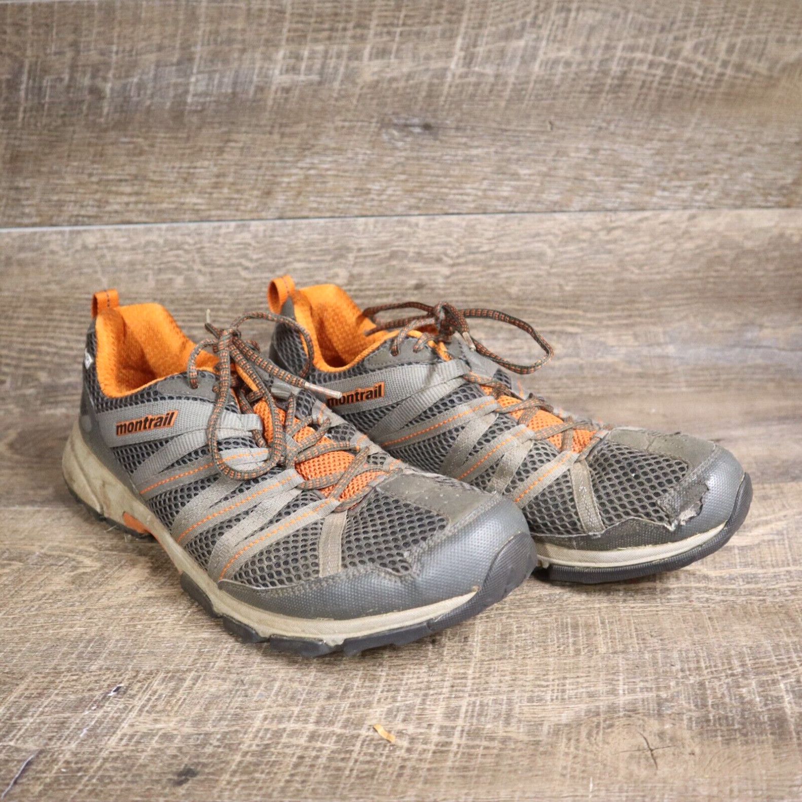 Vibram MONTRAIL Hiking Boots Gray Gentorx Gore-Tex Vibram Sole Mid Lace ...