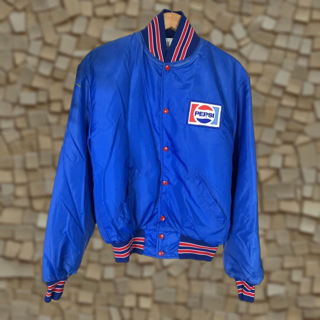 Holloway VINTAGE Holloway Pepsi Satin Bomber Jacket Snap Button Adult ...
