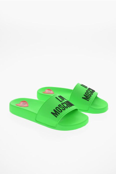 Moschino LOVE Logo Embossed Fluorescent Slides | Grailed