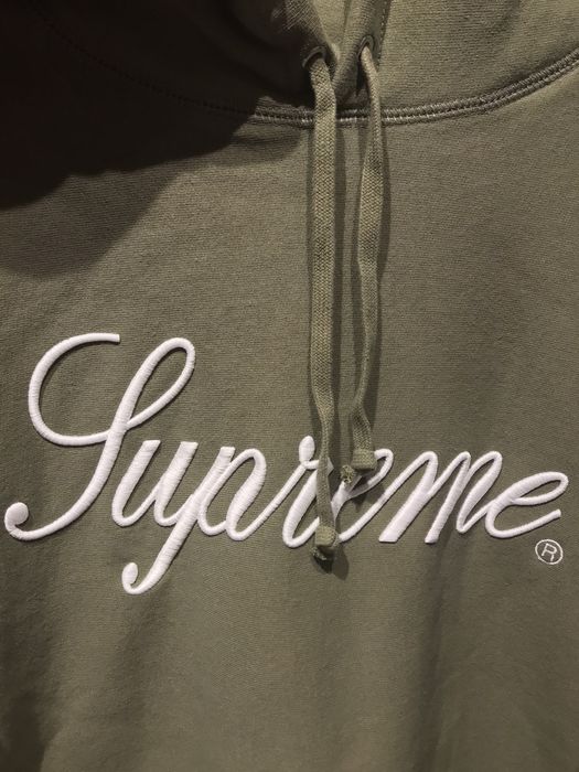 Supreme Deadstock FW23 supreme embroidered script logo olive green ...