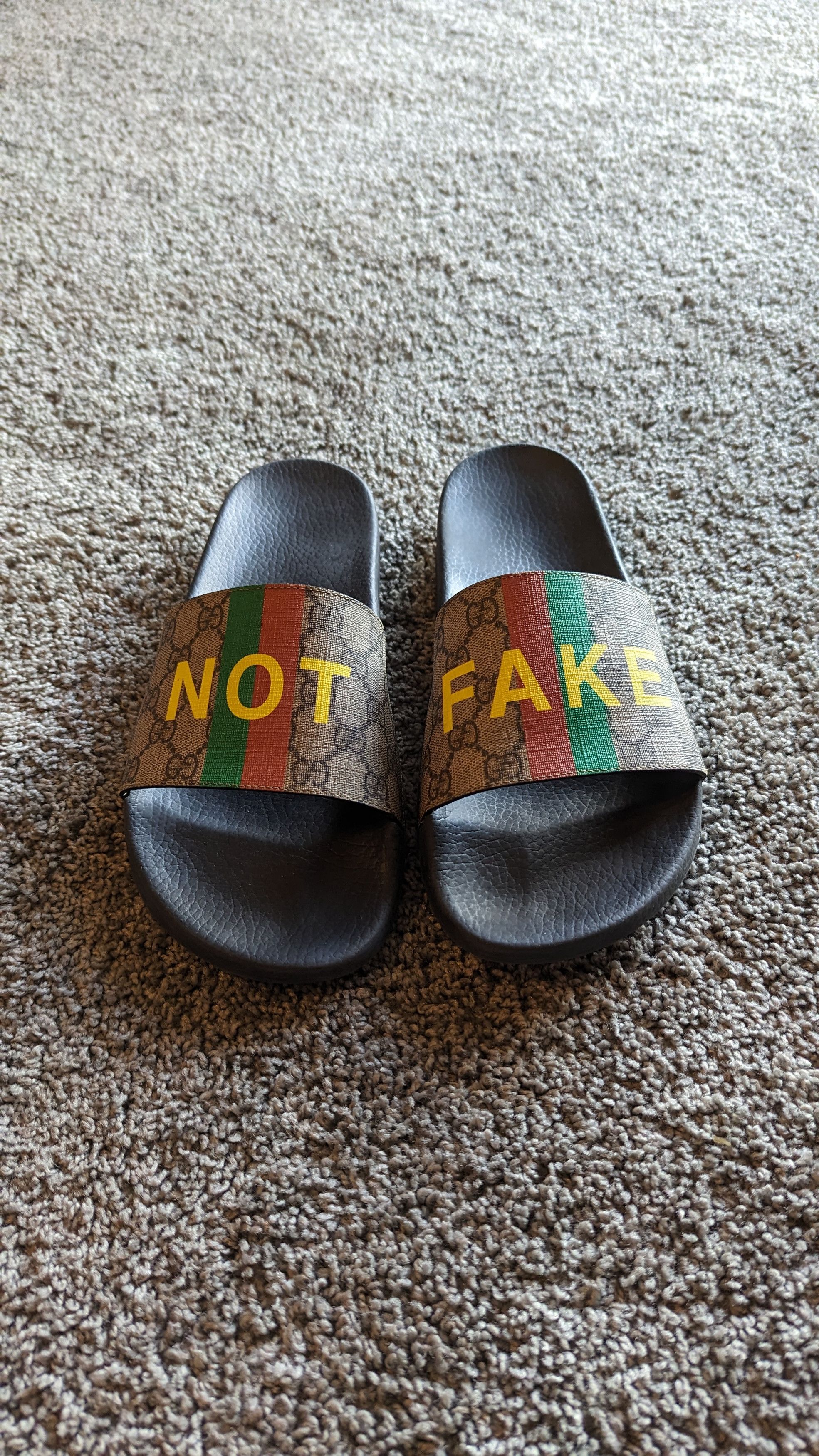 Gucci Gucci fake/not slides | Grailed