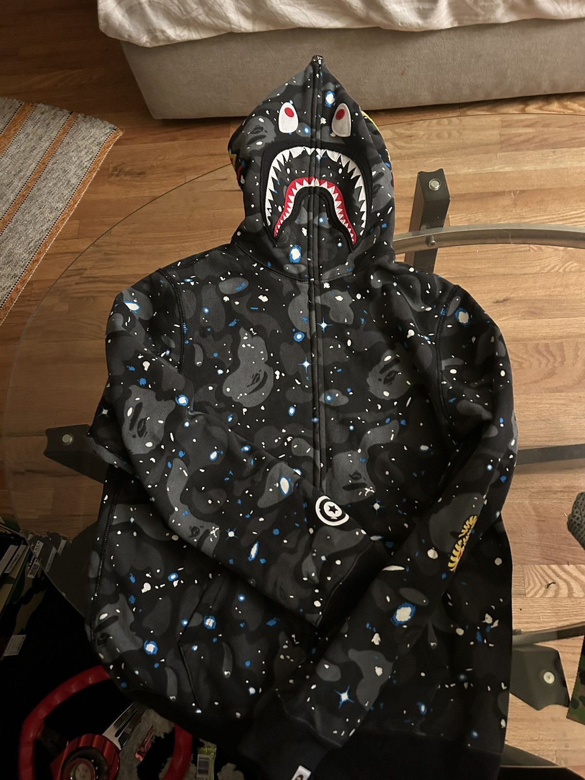 Bape Space Camo 2nd Shark Full Zip Hoodie | Grailed