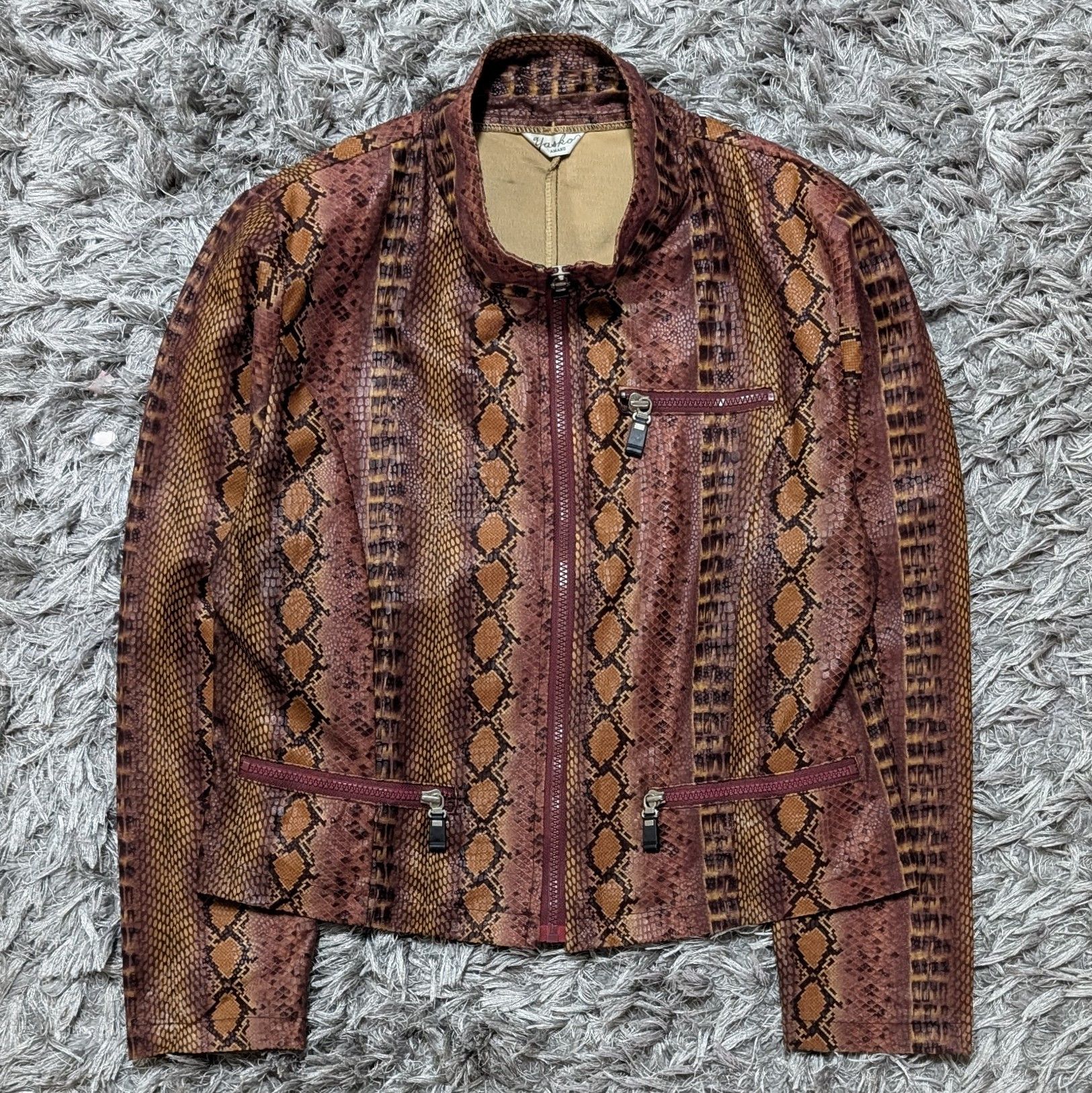 Designer Vintage Yasko Amano Reptile Jacket Snake Skin Coat Pattern ...