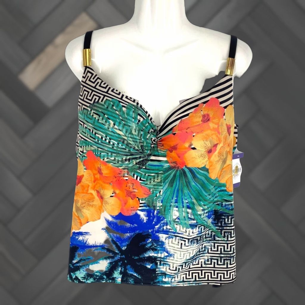 Swims SWIM by Cacique Tankini Women 40DDD Multicolor Floral Underwired ...