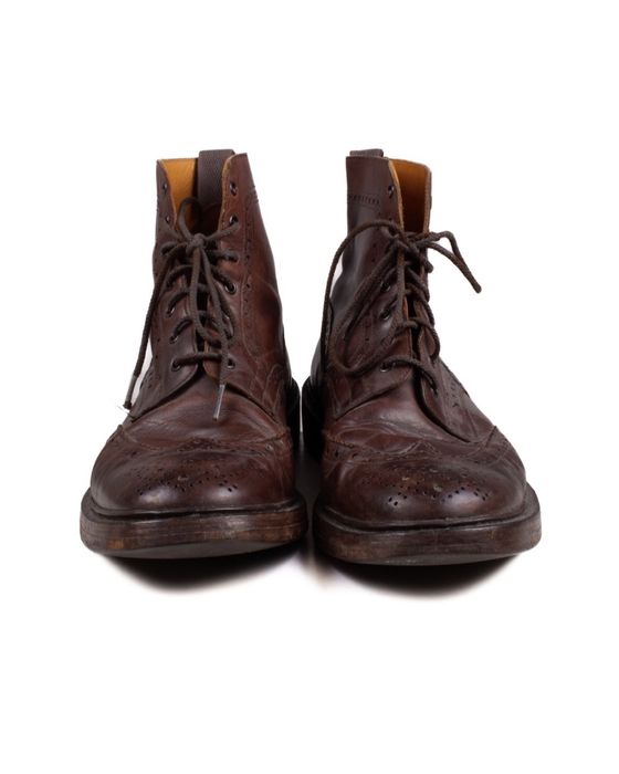 Trickers TRICKER'S BROWN LEATHER WINGTIP BOOTS | Grailed