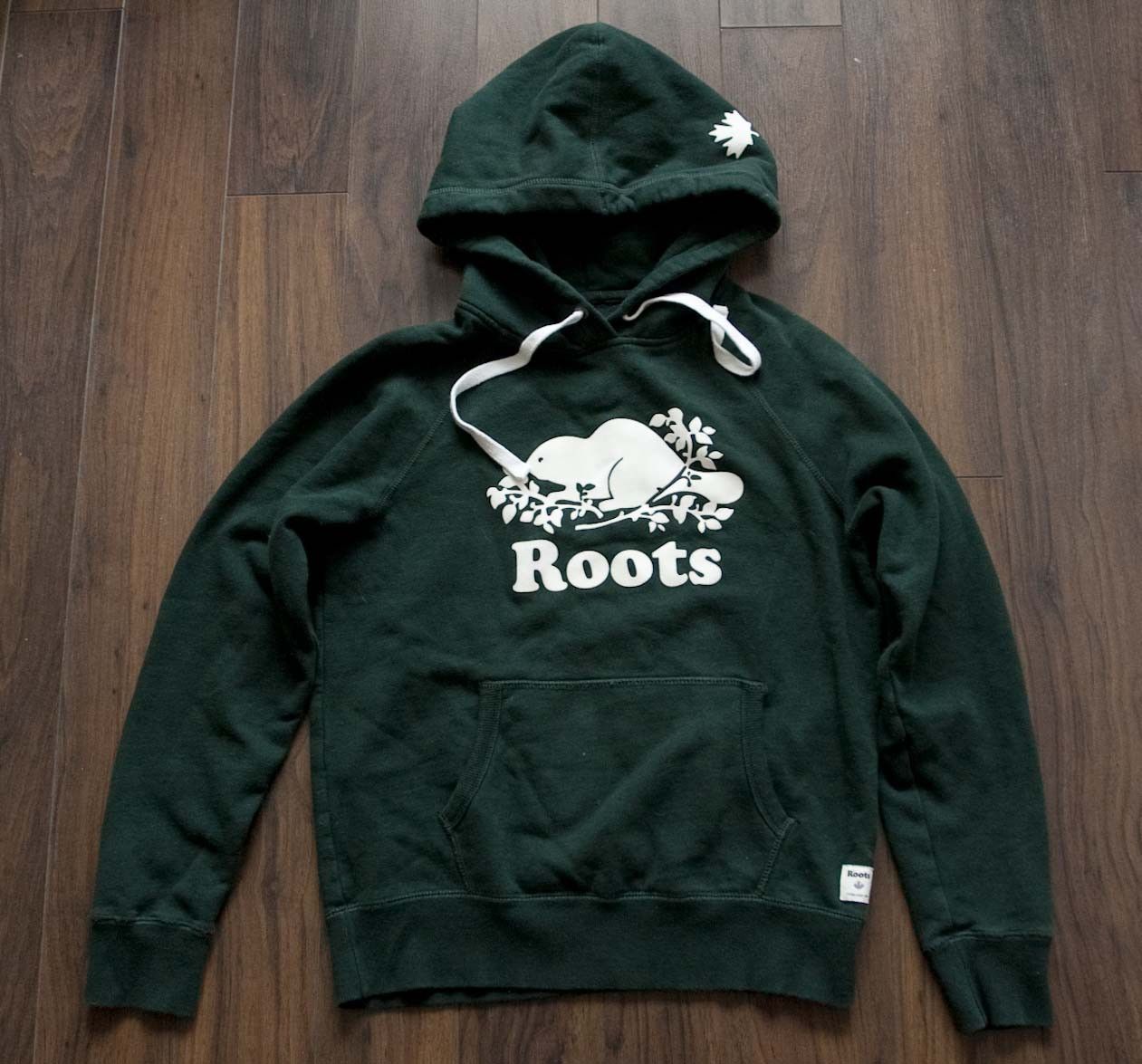 Roots × Streetwear Roots Canada Hoodie Green Big Beaver Logo Women Size ...