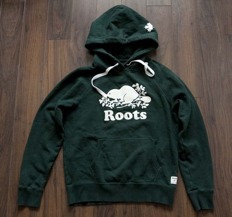 Roots Roots Canada Hoodie Green Big Beaver Logo Women Size M | Grailed