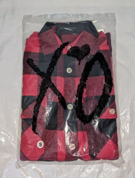 The Weeknd THE WEEKND XO CLASSIC LOGO II RED FLANNEL | Grailed