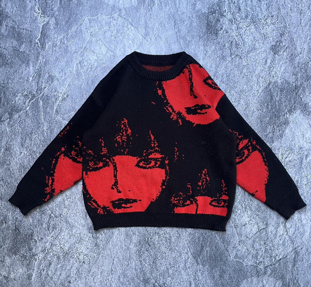 Vintage Vintage Avant Garde Knitted Graphic Sweater Anime Opium Style ...
