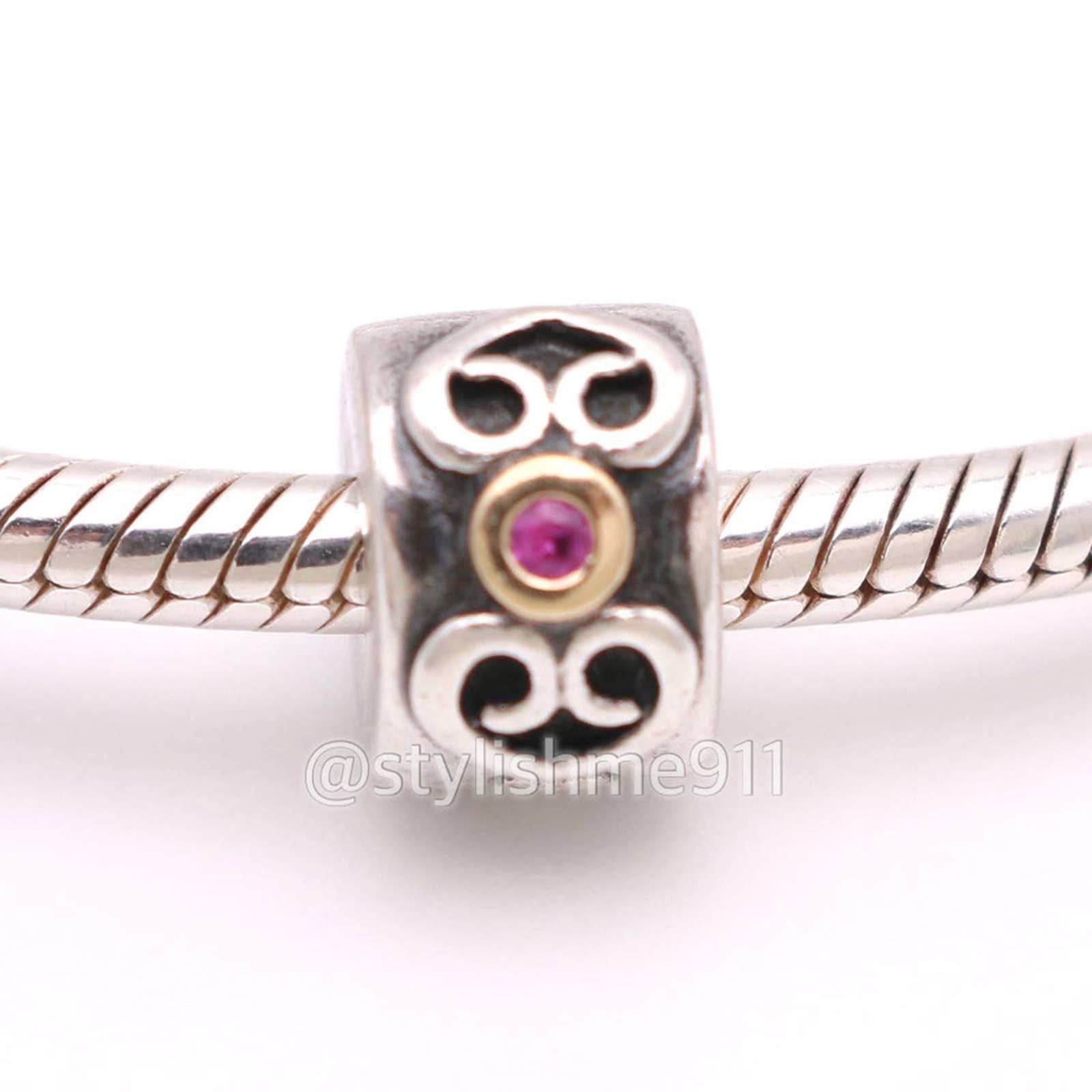 pandora RARE Authentic PANDORA Double Heart Pink Sapphire Clip | Grailed