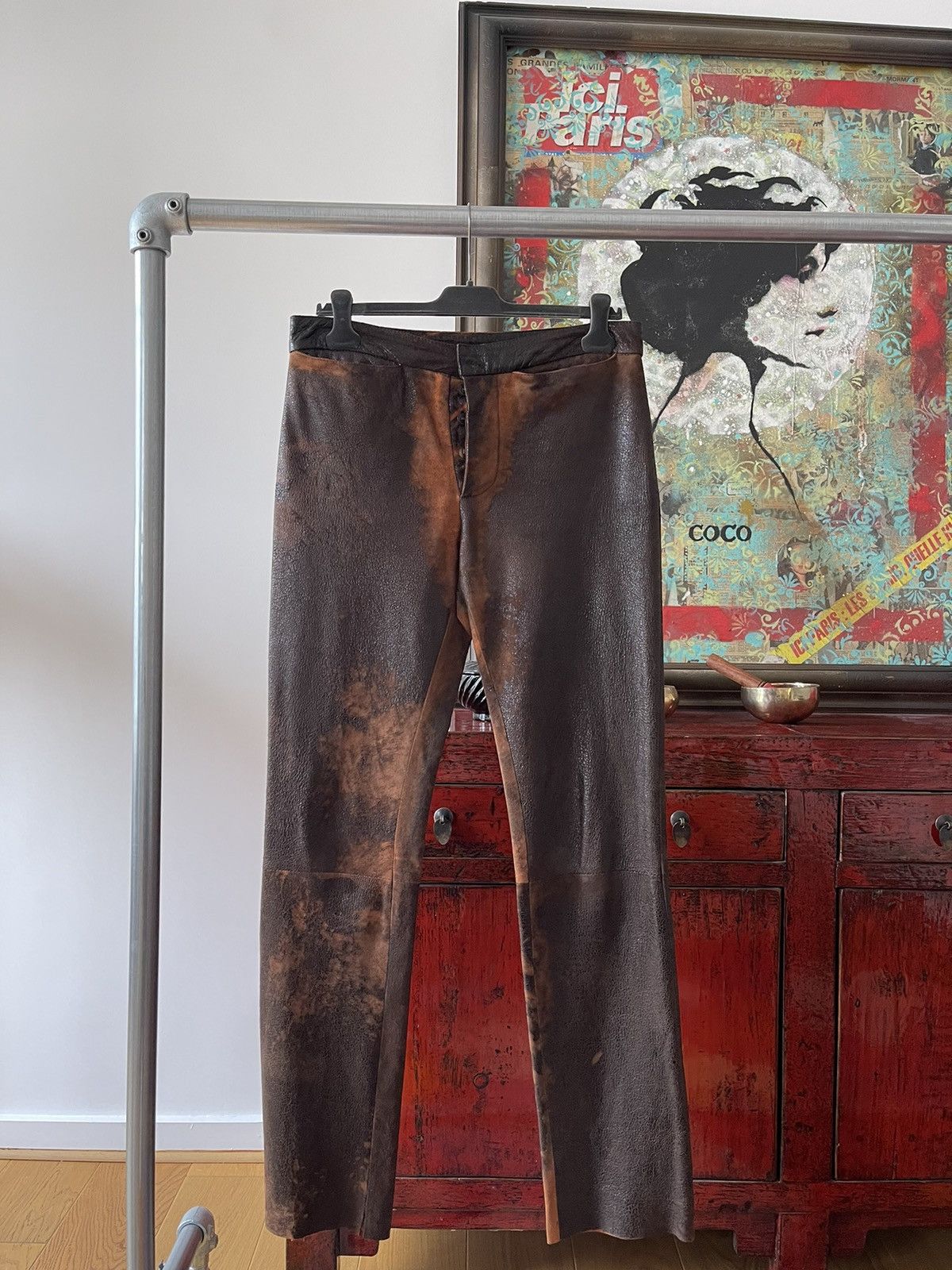 Roberto Cavalli Roberto Cavalli Burned Effect Leather Pants | Grailed