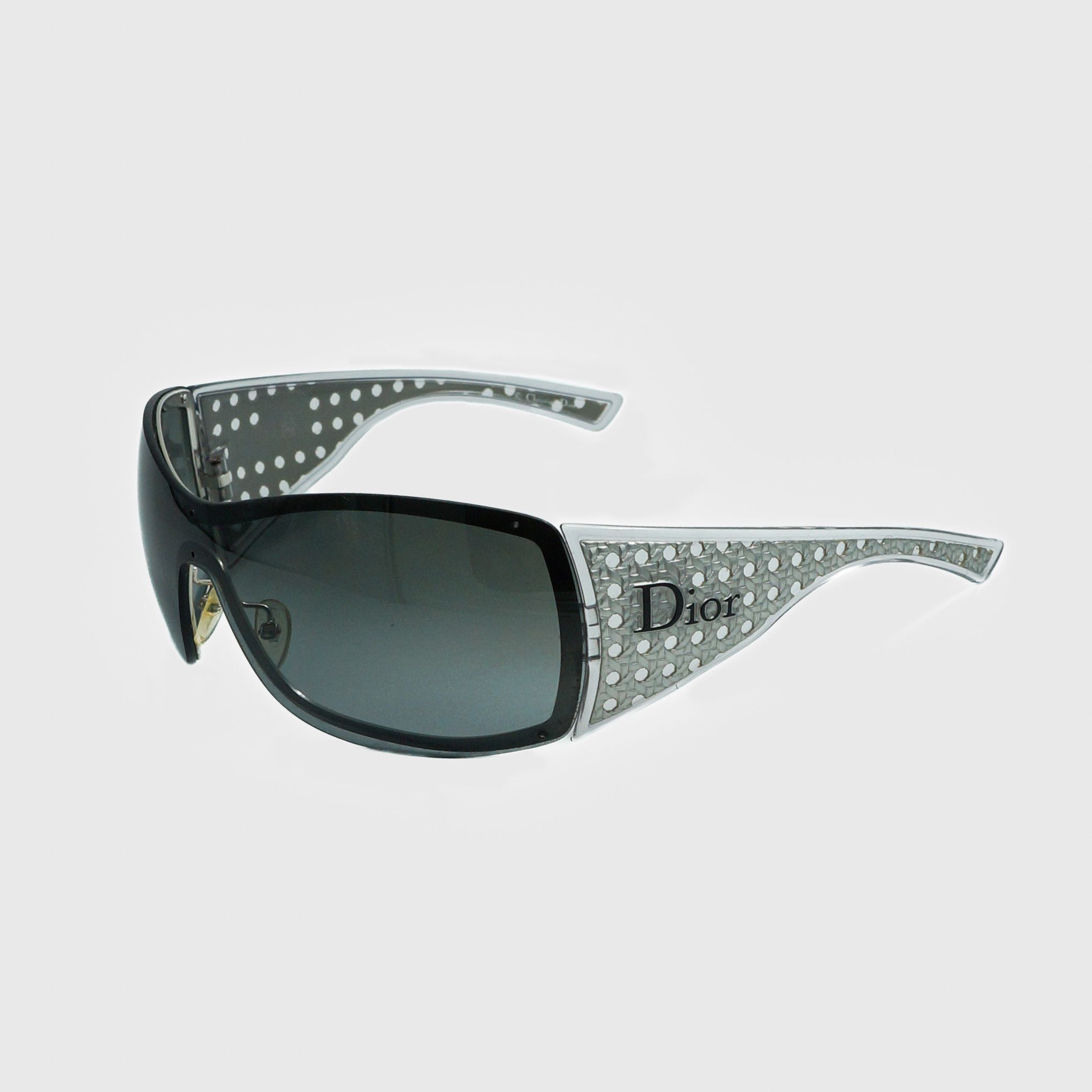 Dior Christian DIOR QUADRILLE Wrap Silver Sunglasses Vintage | Grailed