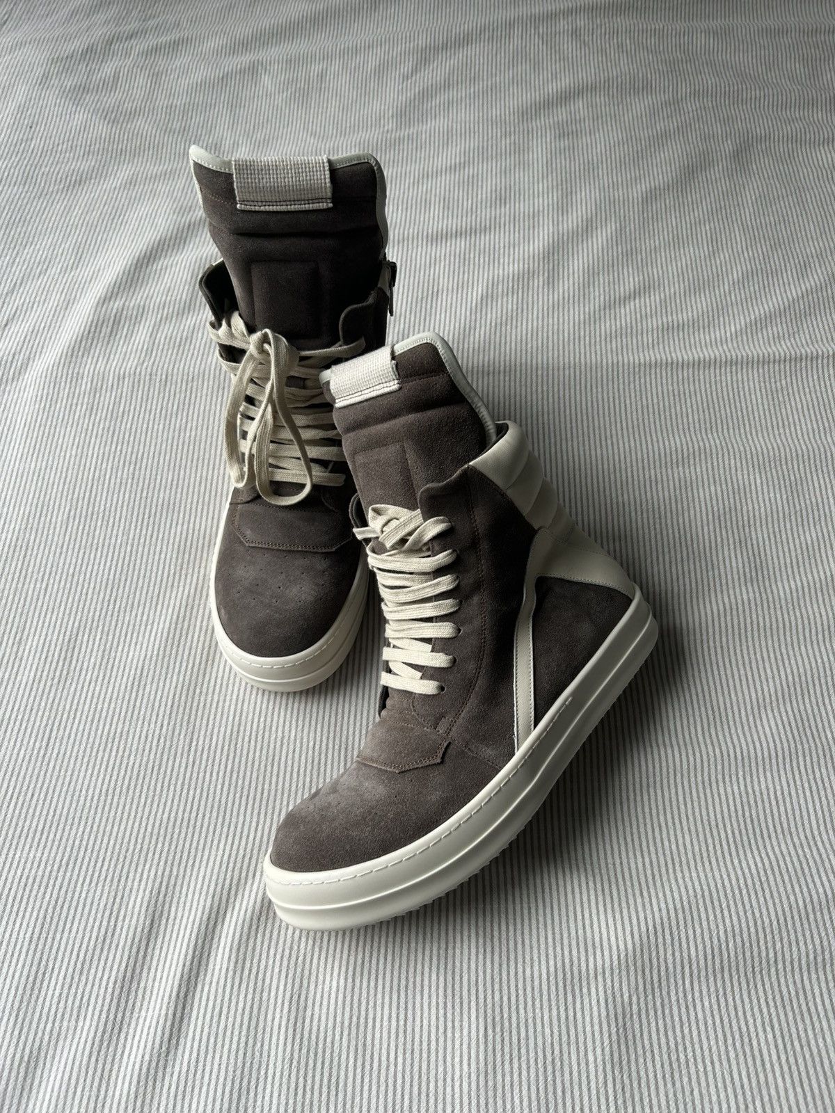 Rick Owens (43) SS23 Greywolf Nubuck Geobaskets | Grailed