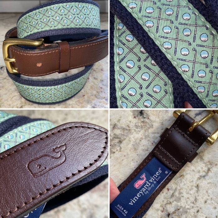 Vineyard Vines Vineyard Vines $99 Canvas & Leather Golf Preppy Belt 42 ...