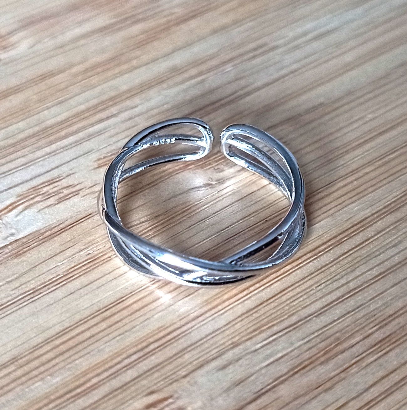 Designer × Kurt Cobain × Vintage Punk Goth Shine Asymmetric Stripes Cross Silver Ring Unique ...