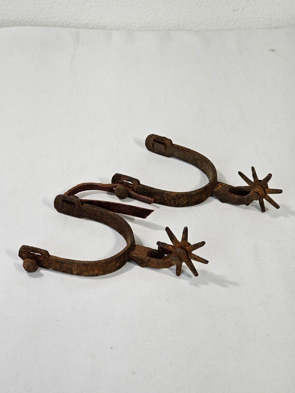 Designer Antique Mexican 1800s Hand Forged Iron Cowboy Boot Spur Set ...