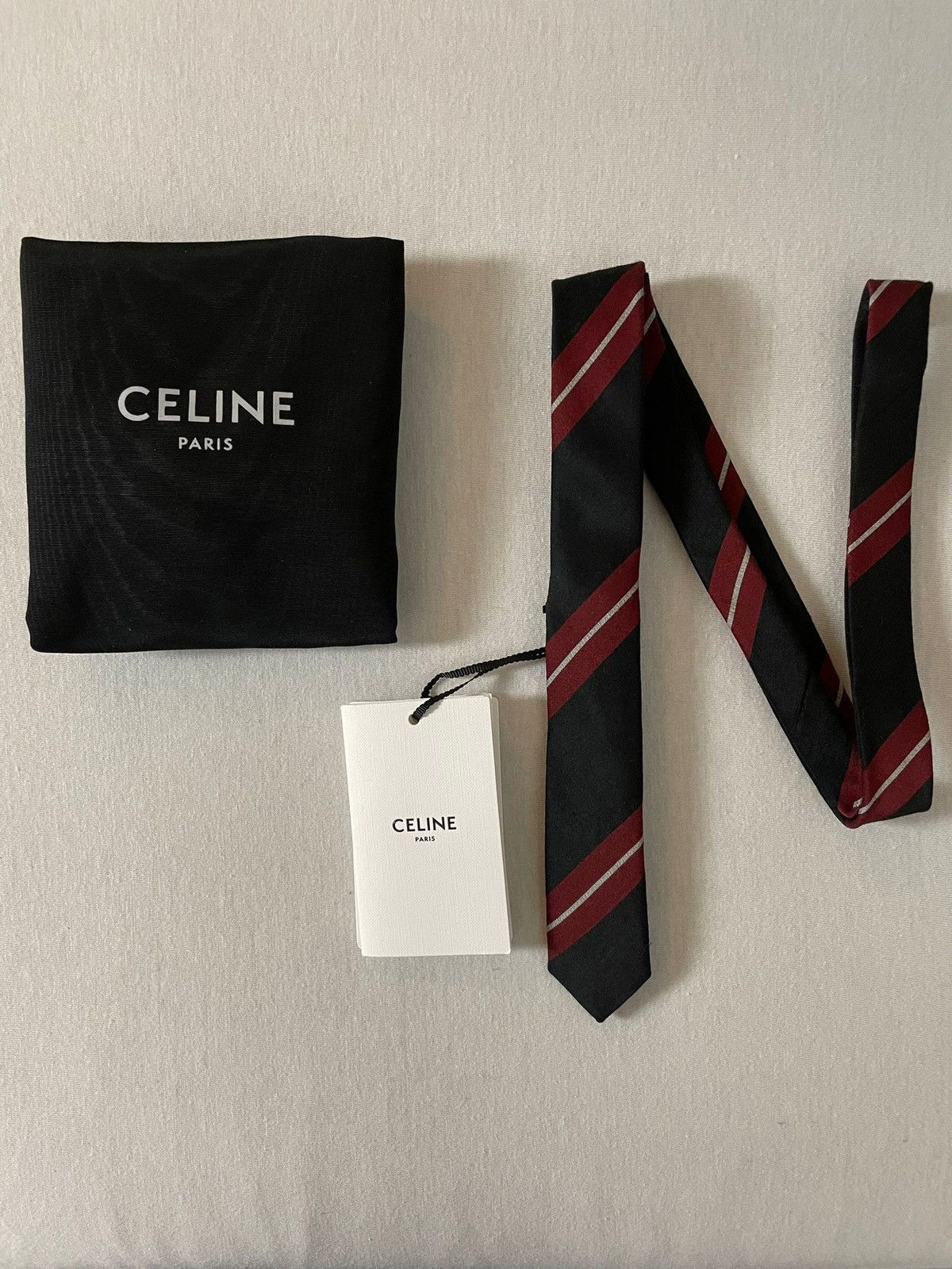 Celine FW19 Cambridge College Diagonal Stripe Tie Runway | Grailed