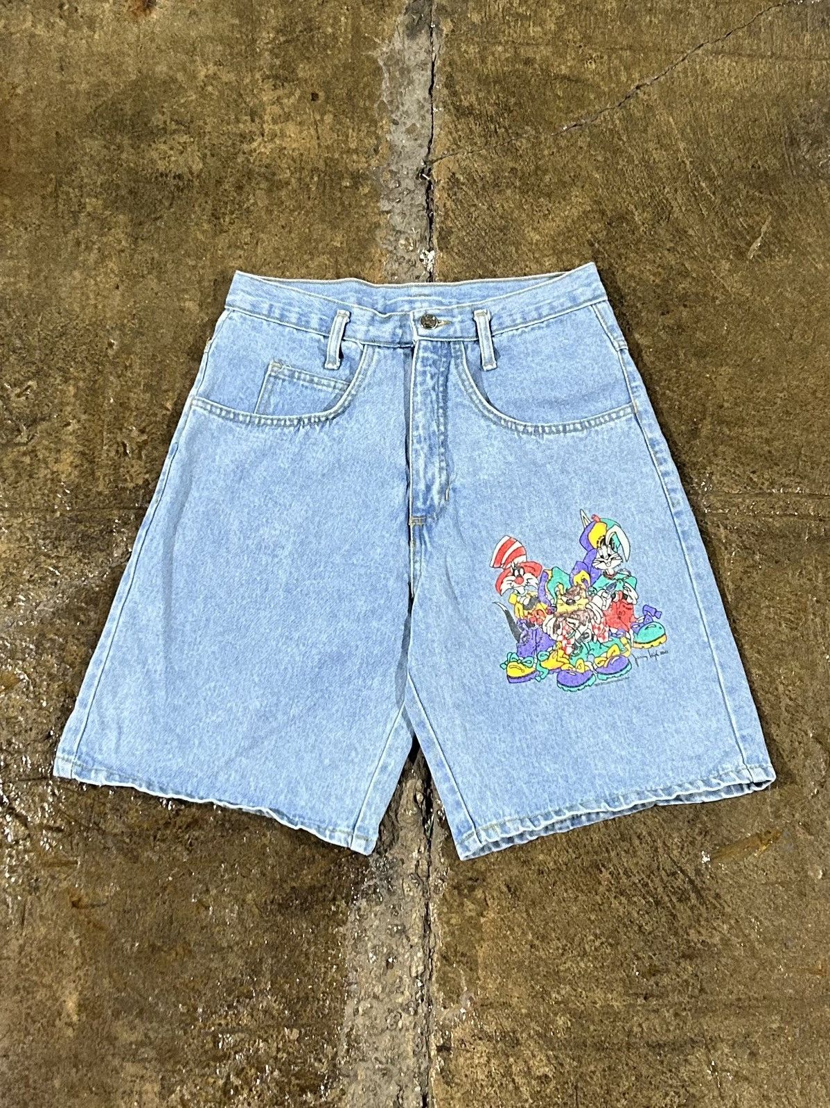 Vintage Crazy Vintage 90s Looney Tunes Jorts Cartoon Skater Shorts ...