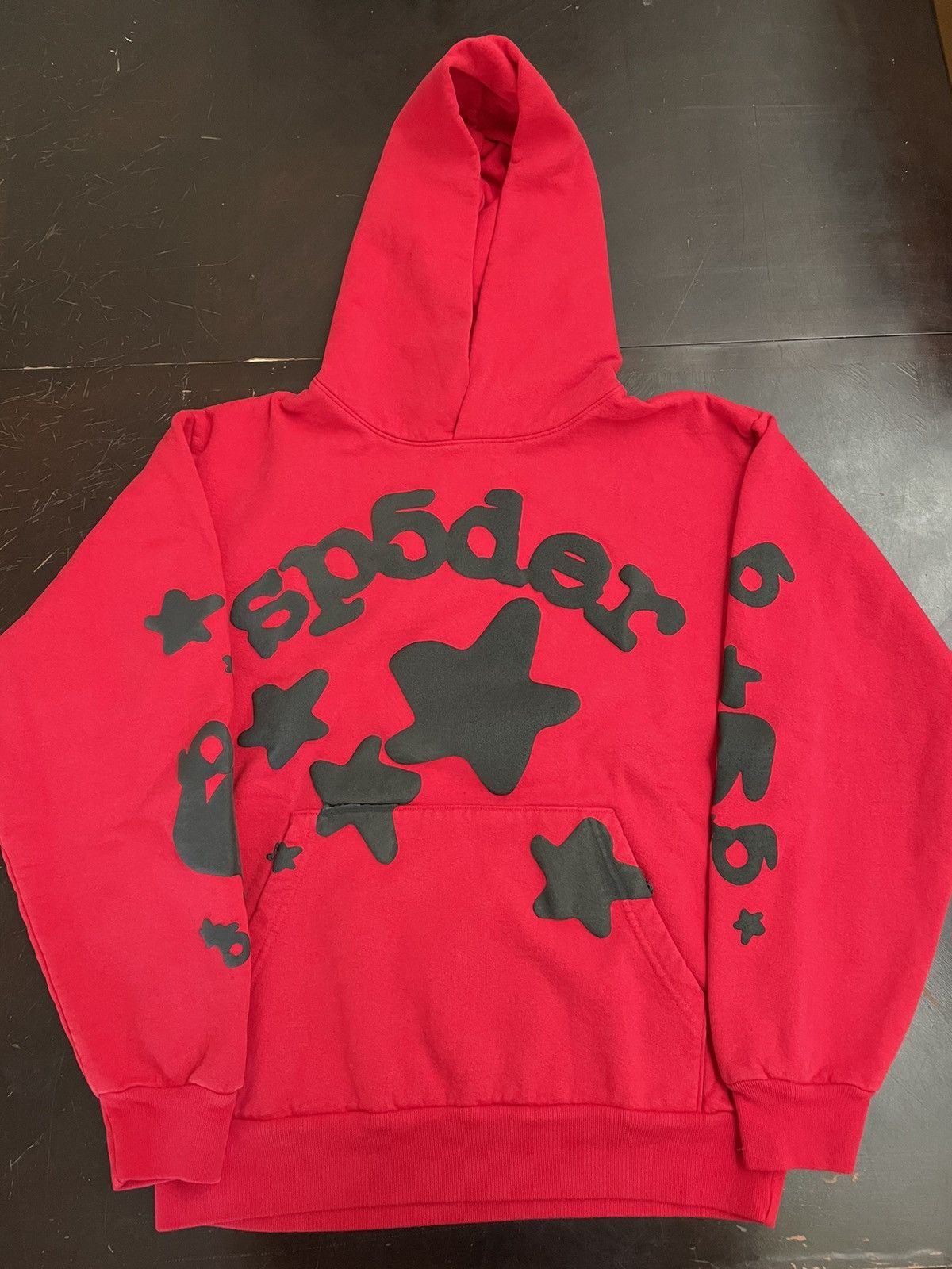 Spider Spider Worldwide Sp5der Red Beluga Hoodie | Grailed