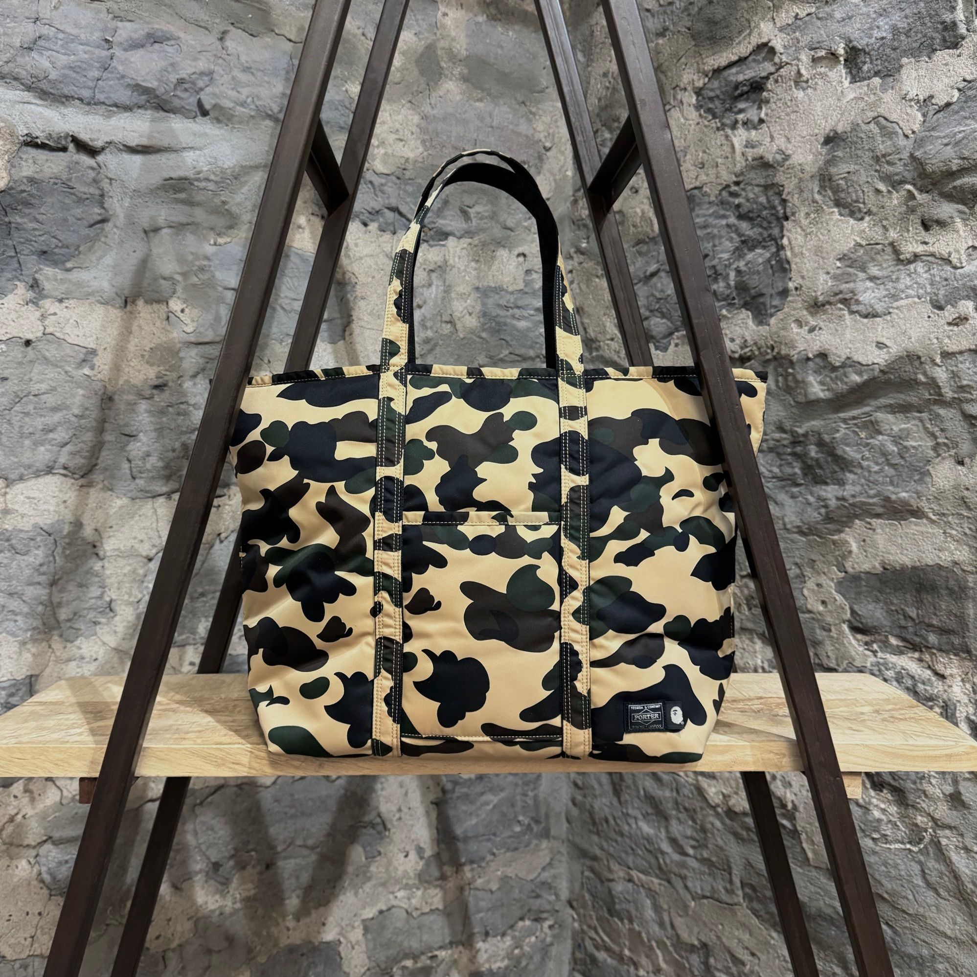Bape Bape X Porter Beige 1st Camo Nylon Tote Bag | Grailed