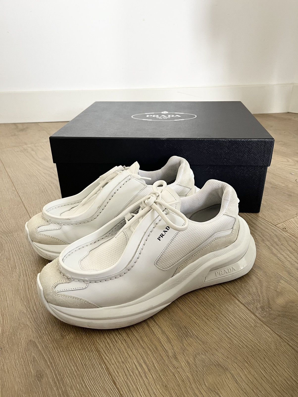 Prada Prada white sneakers | Grailed