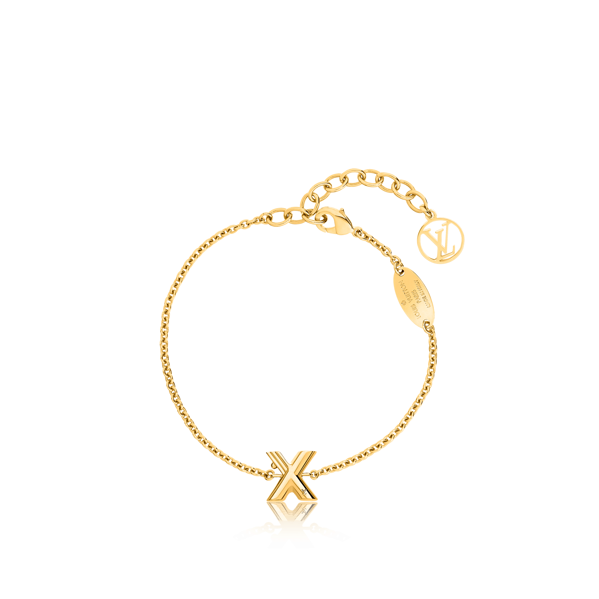 LOUIS VUITTON BRACELET CHAIN MONOGRAM SILVER LV LOGO M67181 Jewelry