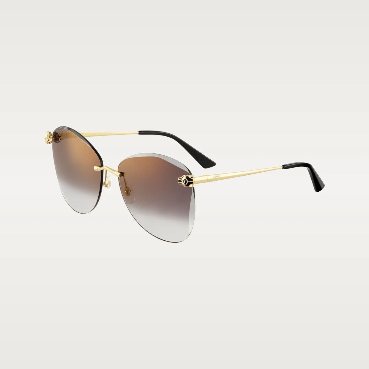 Cartier CARTIER SUNGLASSES BUFFS WOOD GOLD SILVER ESW00639 | Grailed